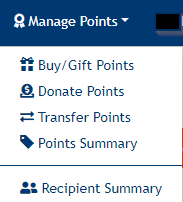 Manage Points Menu - ONEui User Guide